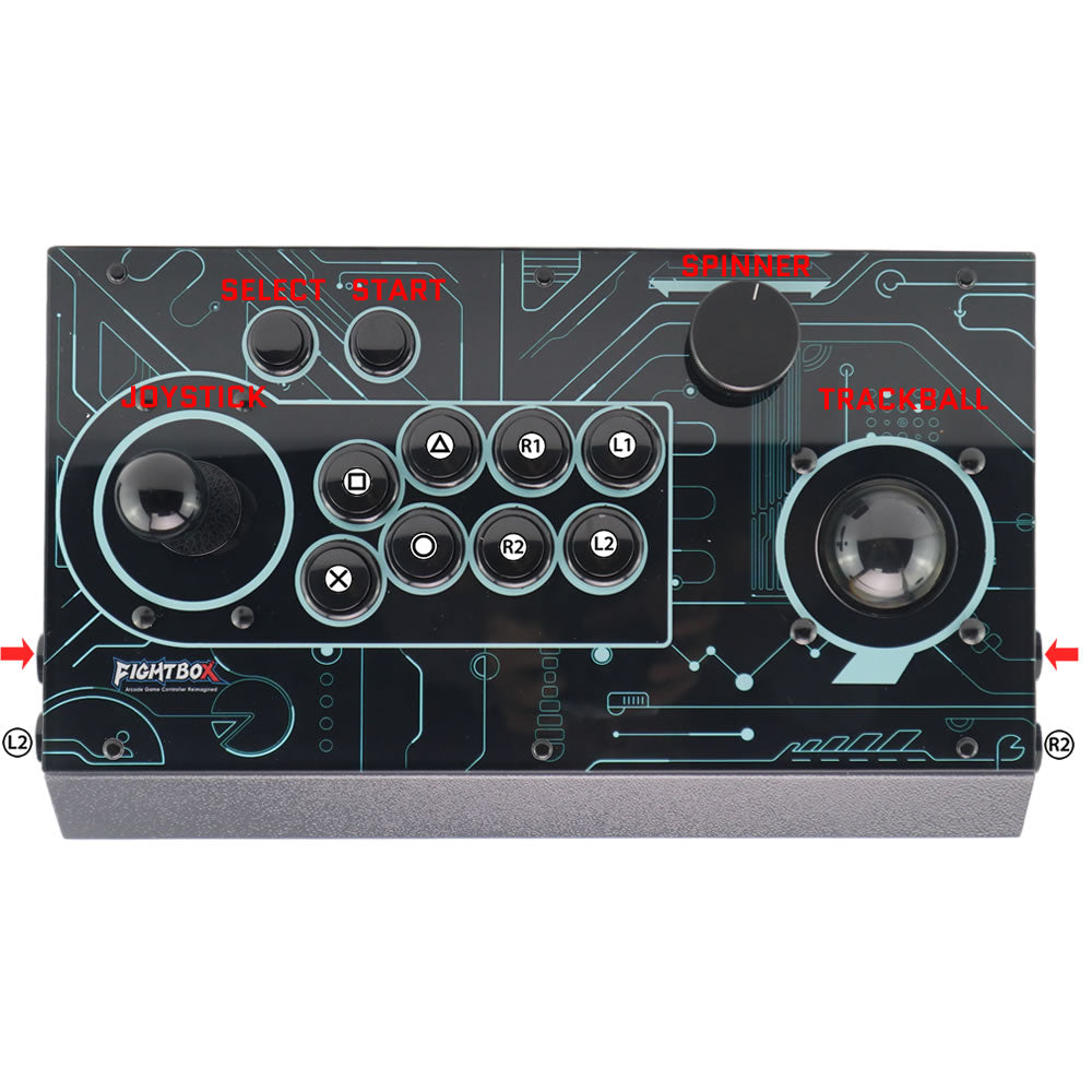 FightBox R10-PRO Arcade Fight Stick With Trackball&Spinner Retro Game ...